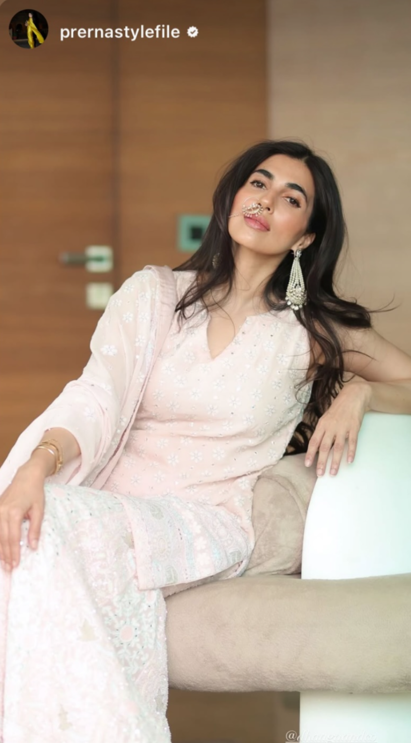 Prerna Goel in pure Georgette Ek-taar Chikankari Garara Set